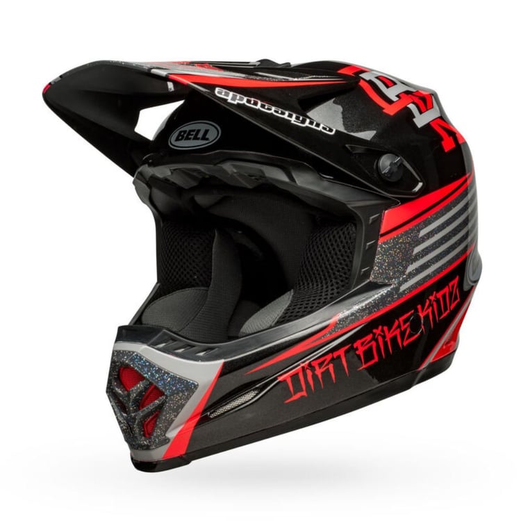 Bell Youth Moto 9 MIPS Twitch Helmet Black Red Size S M